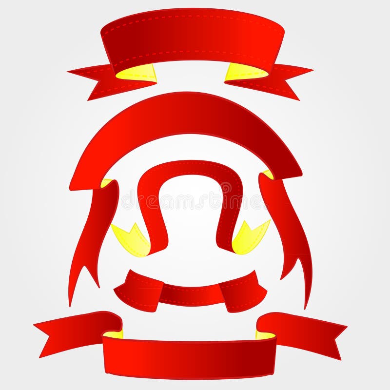 Several Red Ribbon Pack Vector Series Stock Vector - Illustration of ...