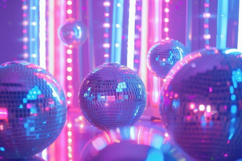 Several Reflective Disco Balls Arranged Neatly on a Flat Surface ...