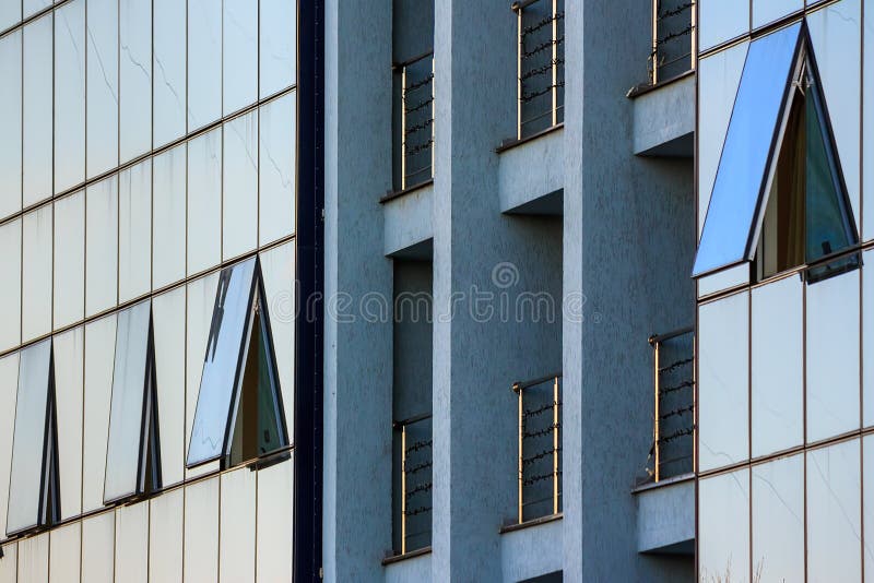 Several Reflective Windows Open Stock Photo - Image of glass, blue ...