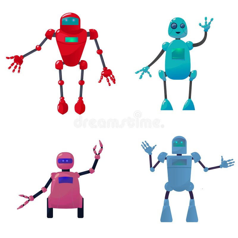 Several Robots. Character Robots. Technology for the Future. Cartoon ...