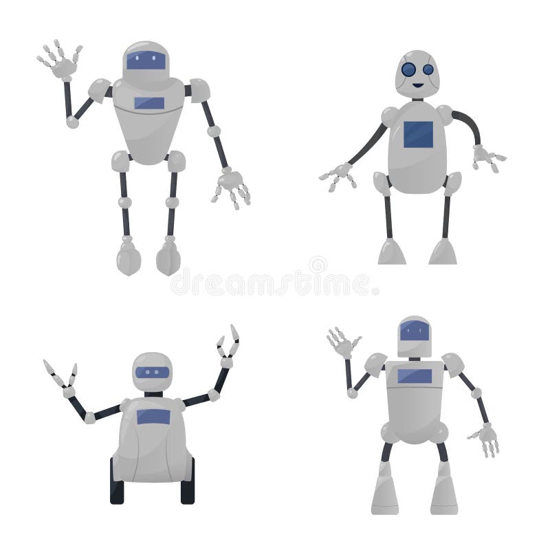Several Robots. Character Robots. Technology for the Future Stock ...