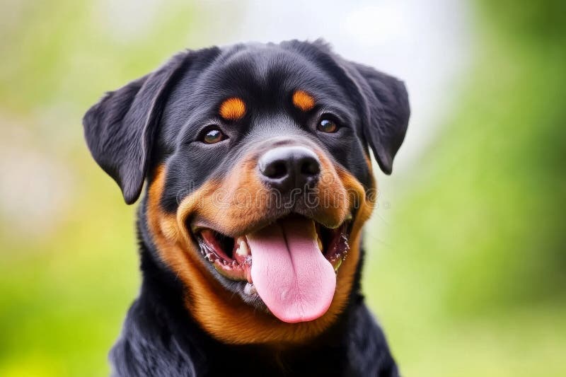 Several Rottweilers in a Field are Happy and with Their Tongues Out ...