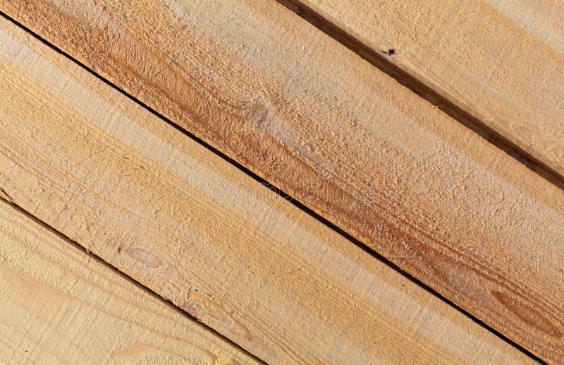 Rough Sawn Scots Pine Boards Stack on the Construction Site Stock Photo ...