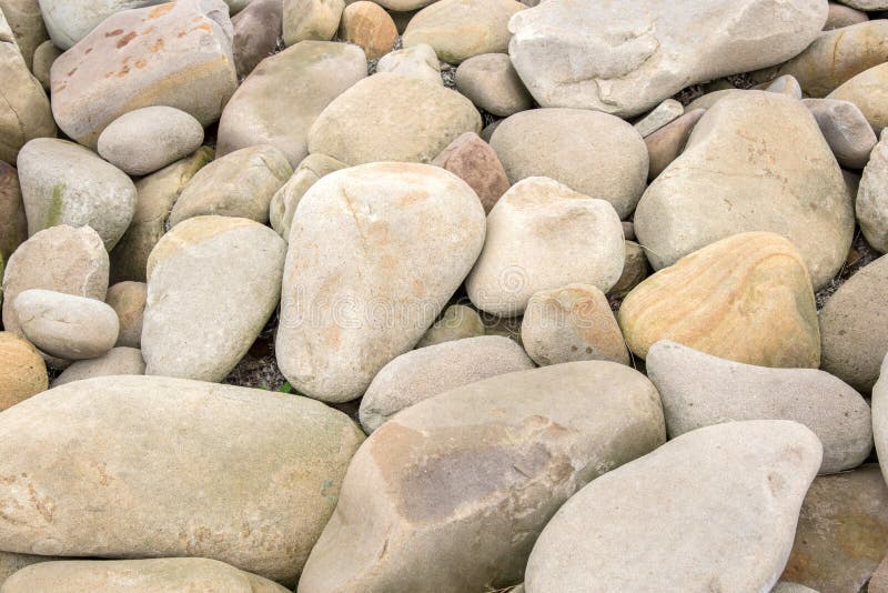 Several Round Beautiful Smooth Stones on the Seashore Stock Photo ...