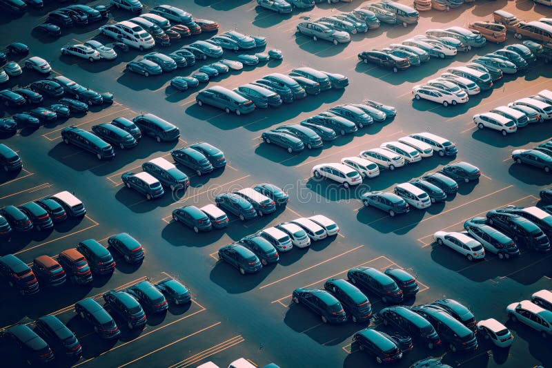 Several Rows of Cars Standing Flat, Aerial View Car Parking Stock ... Several Rows of Cars Standing Flat, Aerial View Car Parking Stock ...