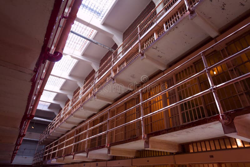 Several Rows of Cells and Bars in Prison Stock Photo - Image of ...