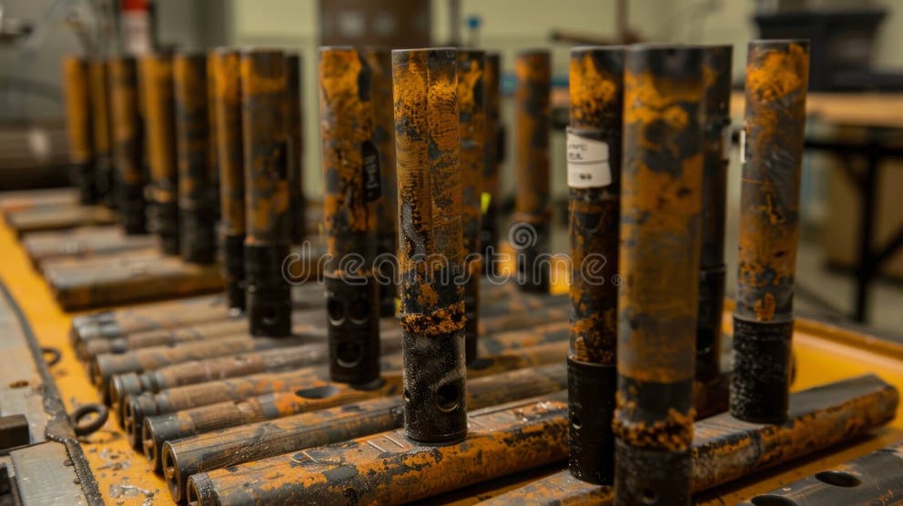 Rusty Industrial Pipes on Workbench in Warehouse during Daytime Stock ...