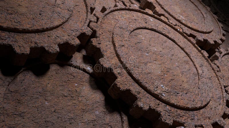 Several Rusty Vintage Gears from an Old Machine Stock Illustration ...