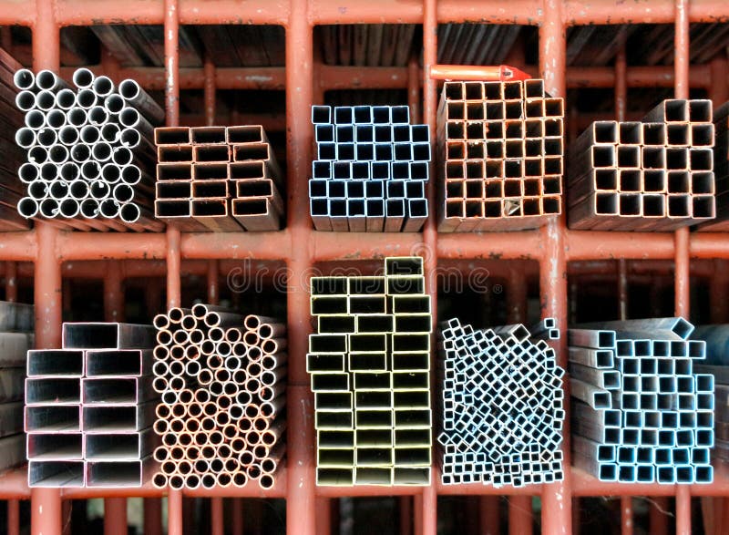 Several Shape of Metal Steel Tube on the Stack Stock Photo - Image of ...