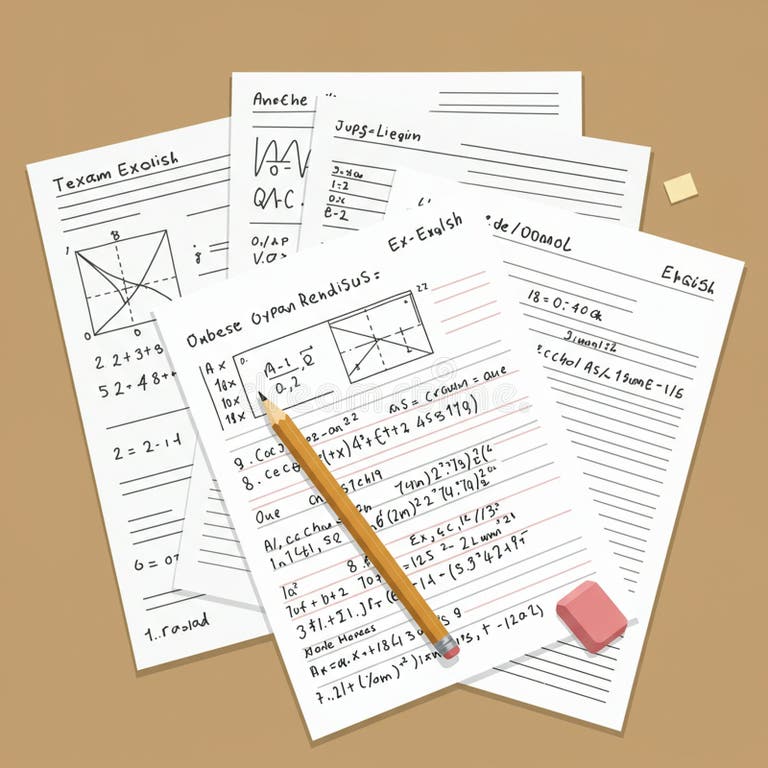 Several Sheets of Paper Featuring Handwritten Notes and Mathematical ...