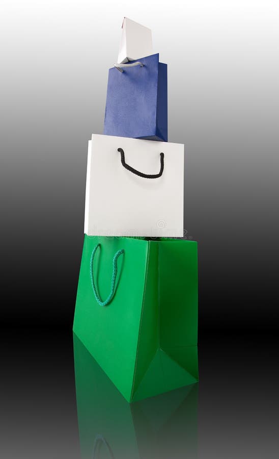 Several Shopping Bags and Packet Stock Photo - Image of conceptua, four ...