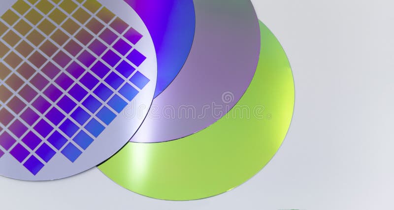 Several Silicon Wafers with Microchips - a Wafer is a Thin Slice of ...