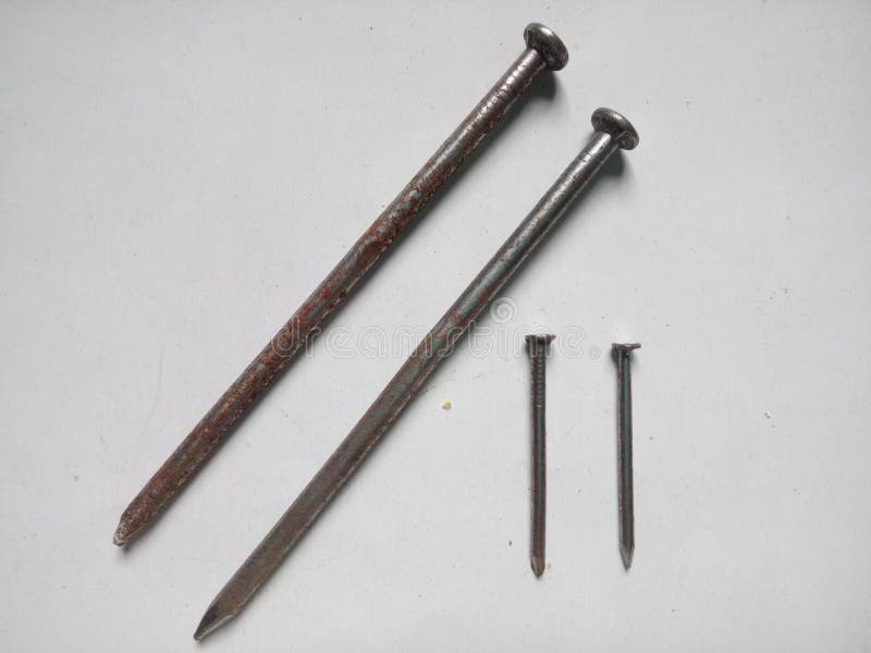 Several Sizes of Nails from Small To Large Stock Photo - Image of iron ...