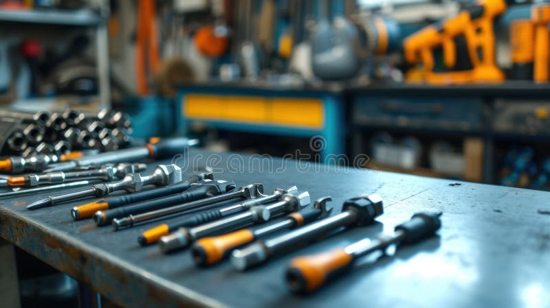 Several Small Specialized Tools are Lined Up on a Table Ready for Use ...