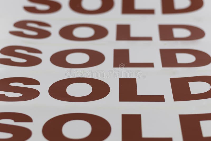 Several Sold Signs stock photo. Image of symbol, success - 89492694