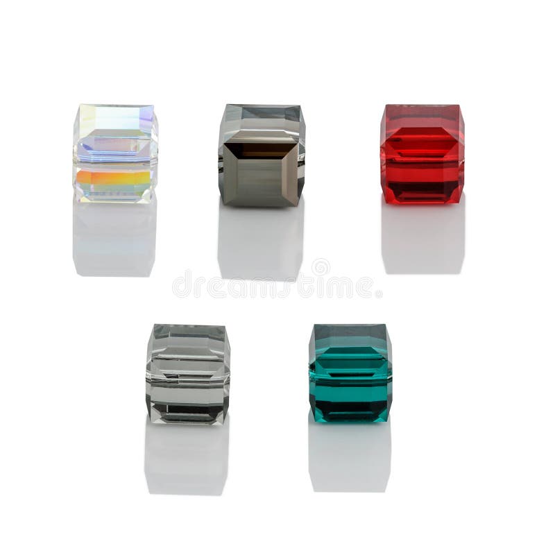 Several Square Natural Semi-precious Stones in a Chain with Close-up ...