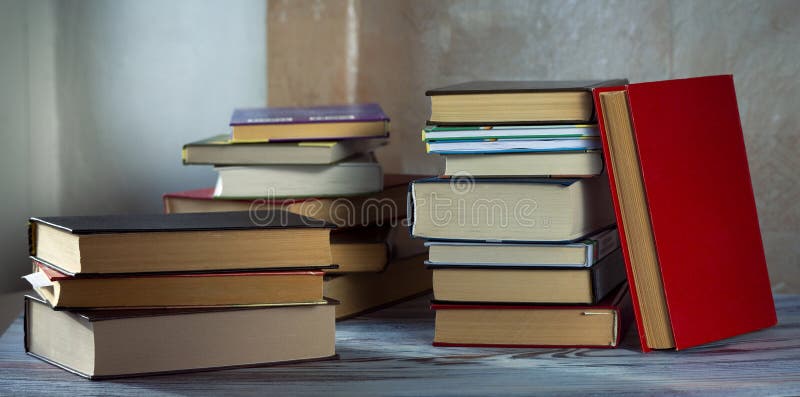 Books in a Stack are Shifted at an Angle To Each Other. Background for ...
