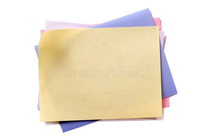Several Sticky Post Notes Different Colors Isolated on White Background ... Several Sticky Post Notes Different Colors Isolated on White Background ...