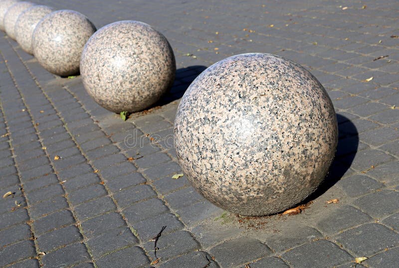 Several stone balls stock photo. Image of paving, stones - 45566168