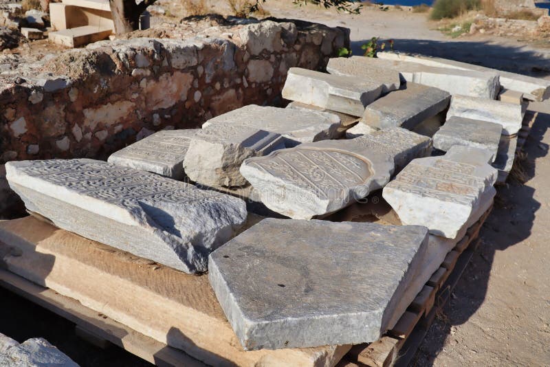 A Pile of Stones with Arabic Writing Stock Photo - Image of eastern ...