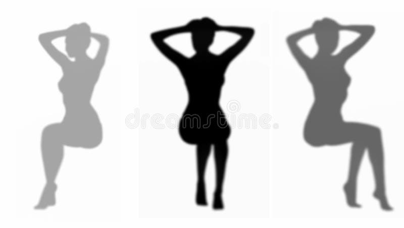 Seated woman`s shadow Set stock vector. Illustration of shape - 198568998