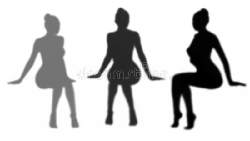 Seated womans shadow stock vector. Illustration of female - 198569002