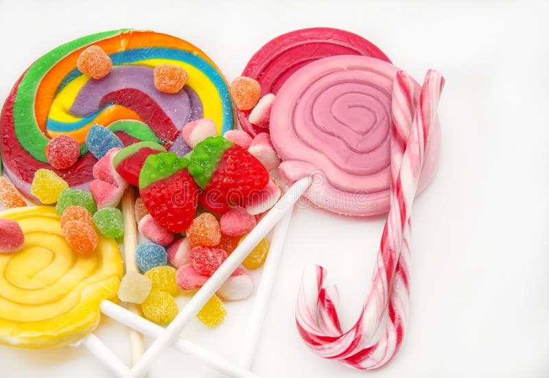 Several sweet lollipops stock photo. Image of isolated - 47578430