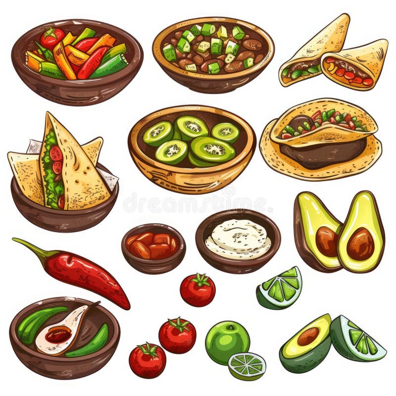 Group of Tacos on White Table. Generative AI Stock Photo - Image of ...