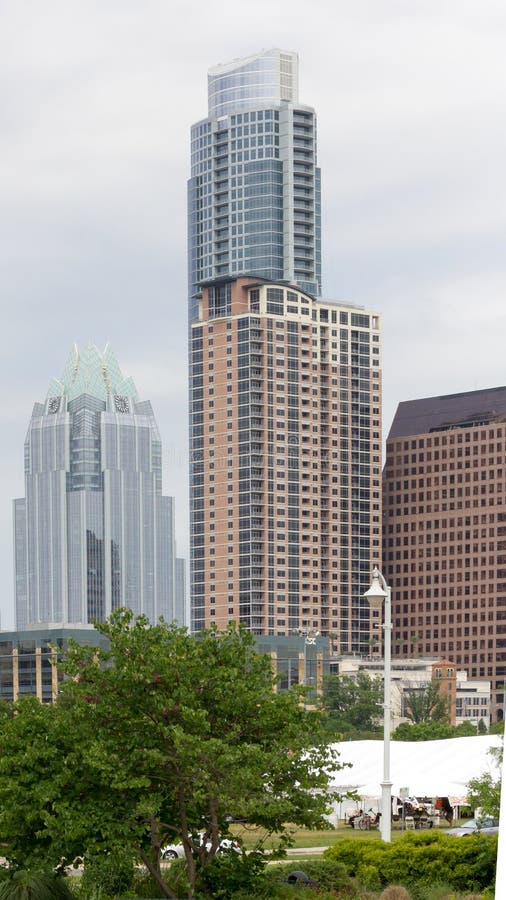 Several Tall Buildings in Austin Texas Stock Photo - Image of tree ...