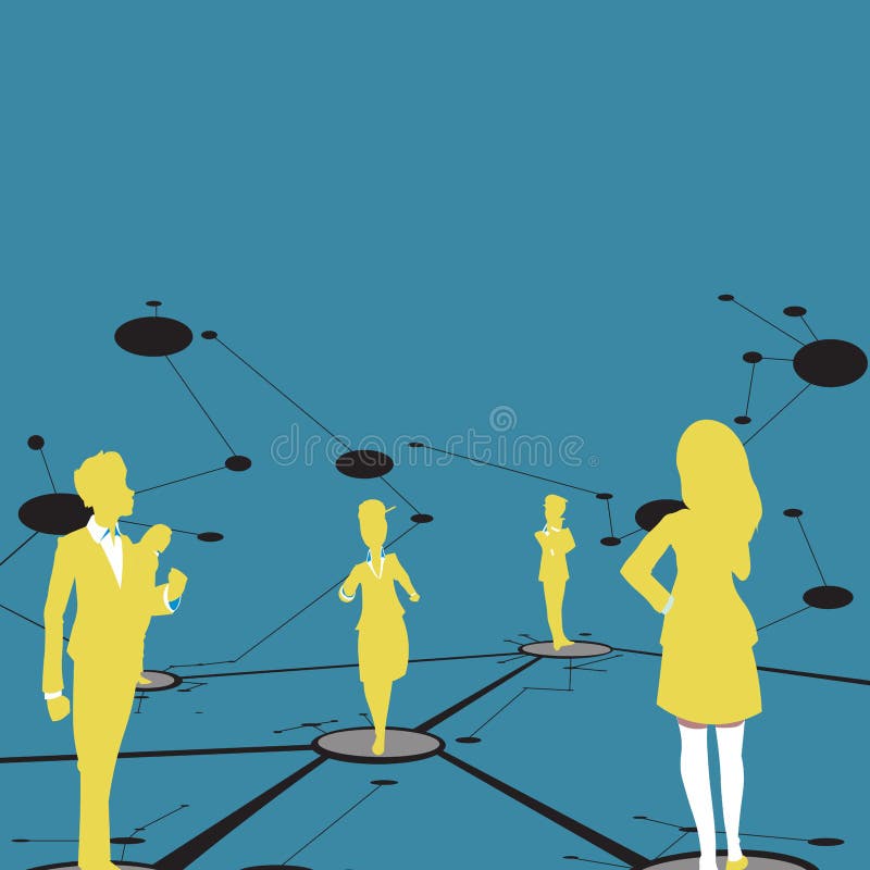 Several Team Members Standing Separate Thinking and Connected with ...