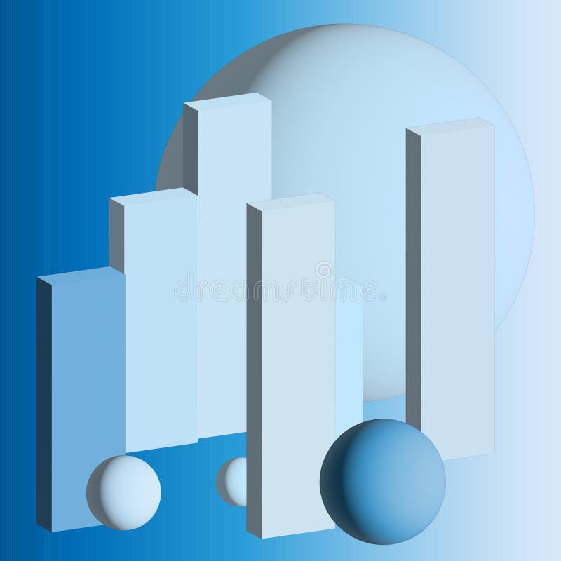 Several Three-dimensional Rectangles, Circles of Different Colors.3d ...