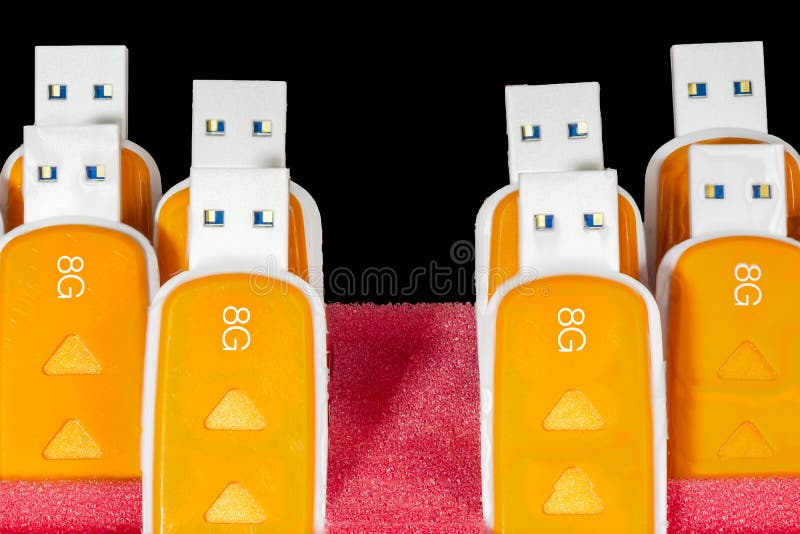 Several Thumb Drives in a Row Stock Image - Image of memory, unique ...