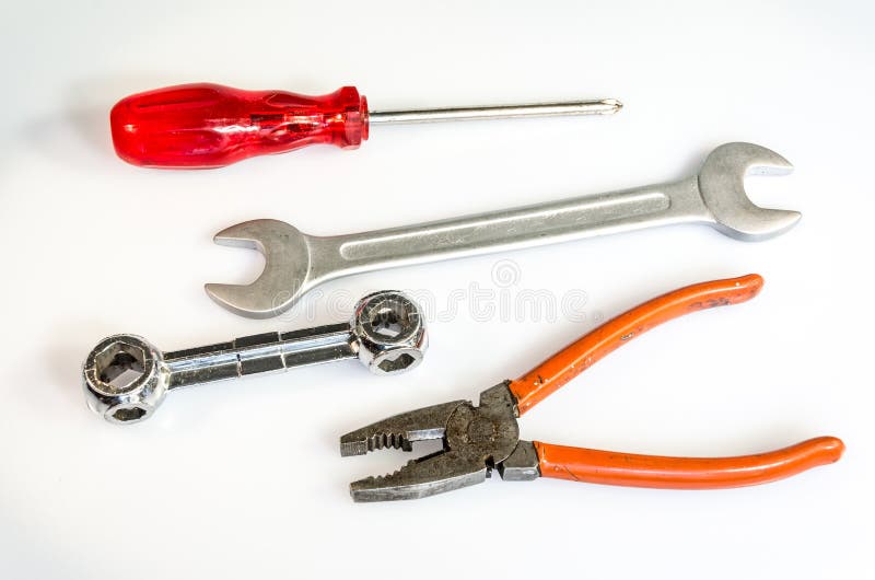 Several Tools on White Background Stock Image - Image of white ...