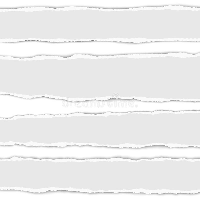 Several Torn Paper Stripes with Shadow Placed on White Background ...