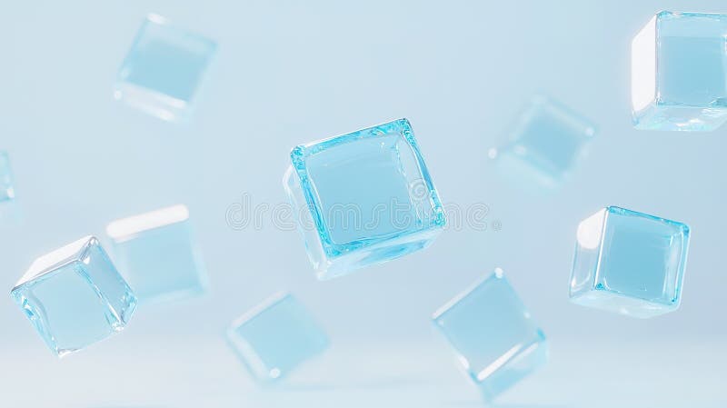 Floating Ice Cubes Against Light Blue Background Stock Photos - Free ...