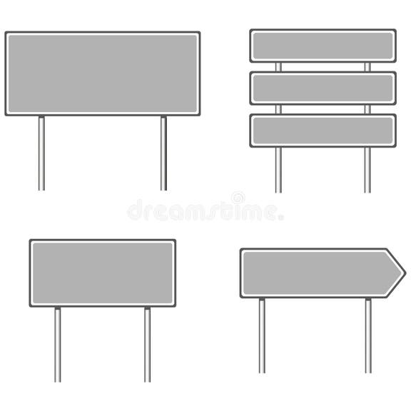 Several Types of Empty Signs. Blank Road Signs. Vector Illustration ...