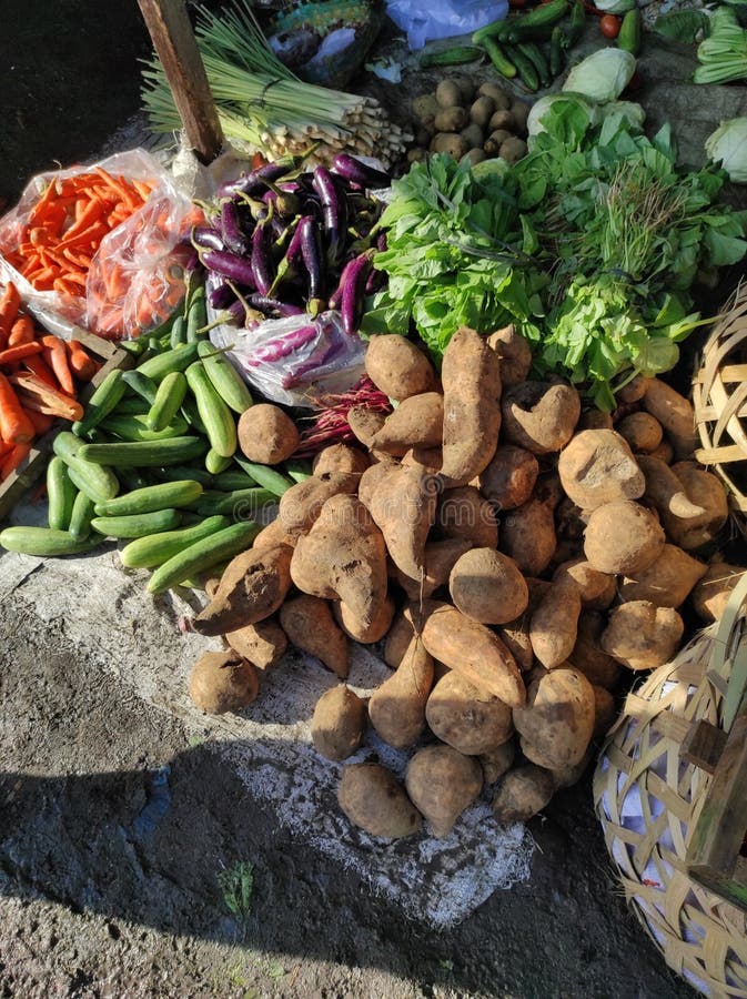 Several Types of Fresh Vegetables Sold in Traditional Markets Stock ...