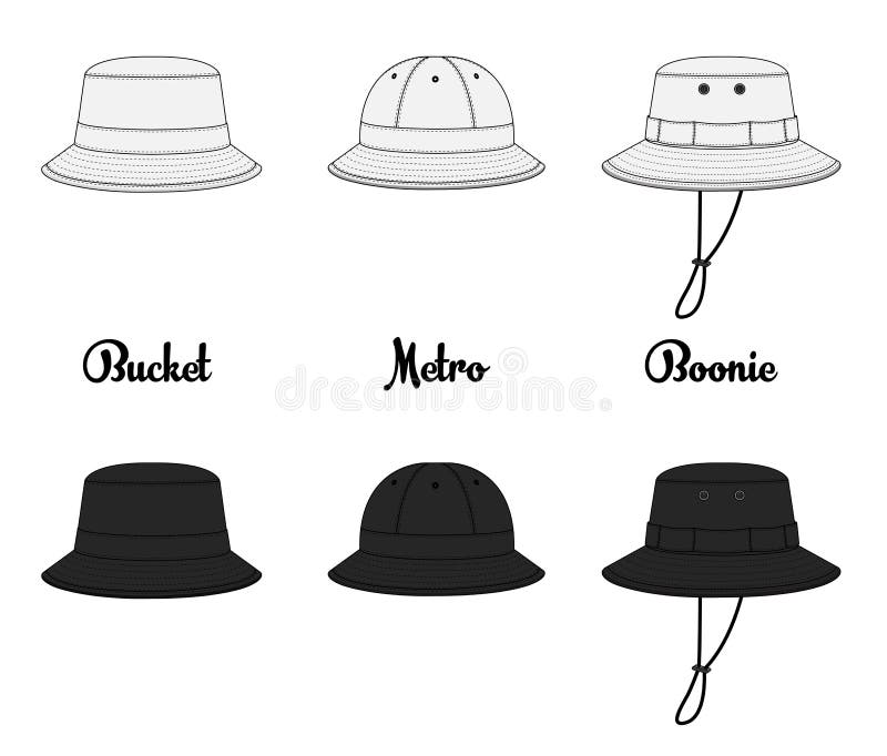 Several Types of Hats Template Vector Illustration Stock Vector ...