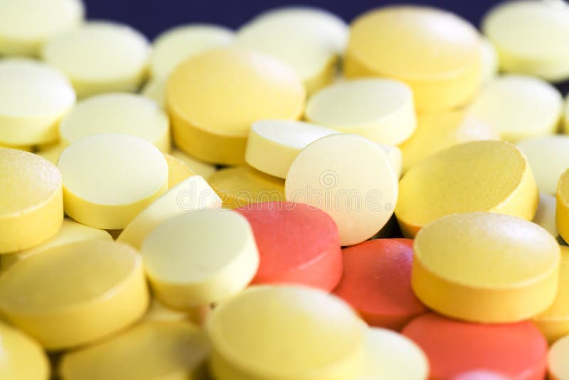 Several Types of Multicolored Pills Stock Image - Image of health ...