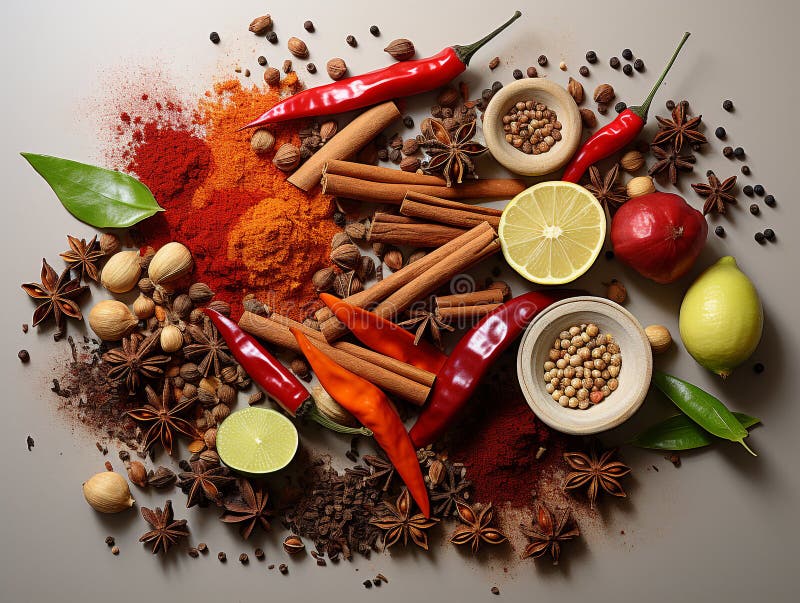 Several Types of Spices on the Table. Stock Illustration - Illustration ...