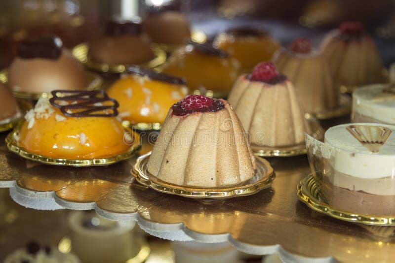 Several Types of Sweet Mousse and Delicious Puddings Stock Image ...