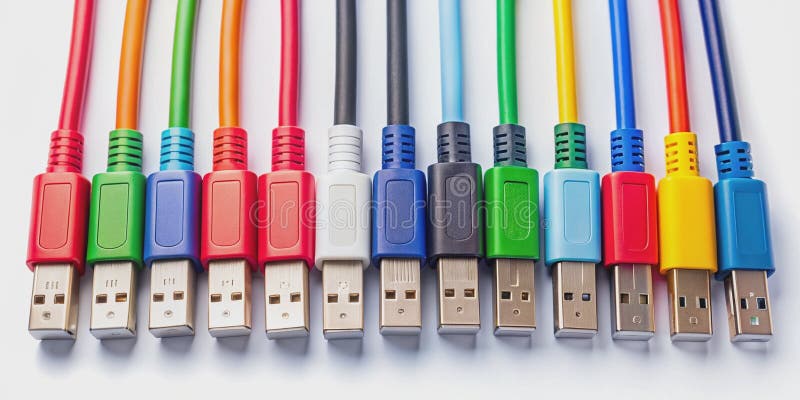 Several USB Cables of Different Types and Colours AI-Generated Content ...