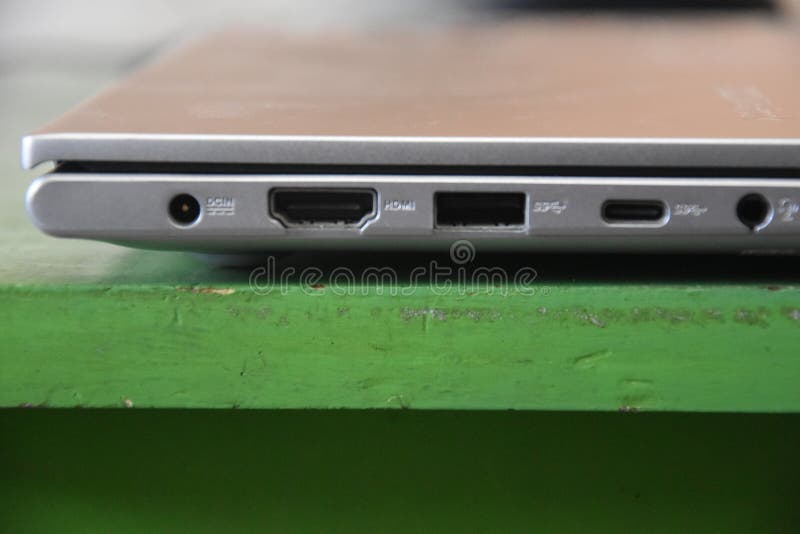 Several USB Ports and an Ethernet Port on the Side of the Laptop ...