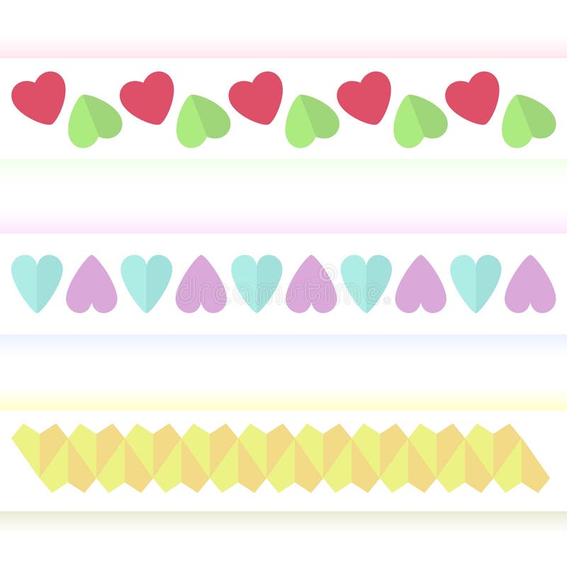 Several Variants of Heart Signs Stock Vector - Illustration of yellow ...