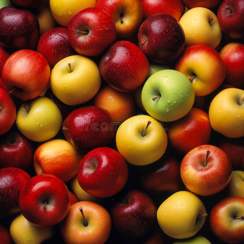 Several Varieties and Colors of Apples. AI Generated Content. Stock ...