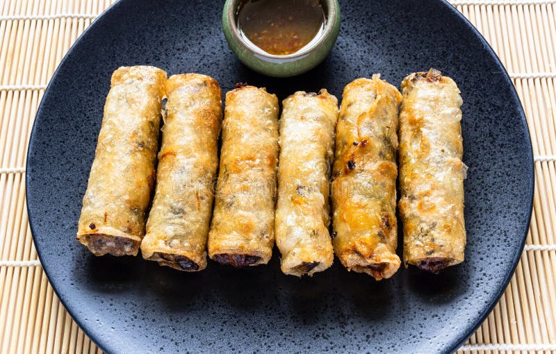 Several Vietnamese Fried Spring Rolls Close Up Stock Image - Image of ...