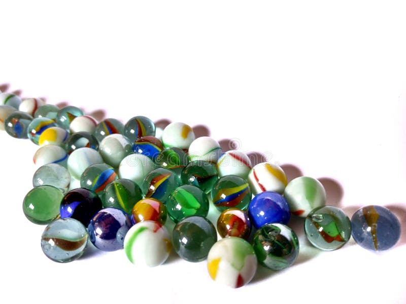 Several Vintage Style Colored Marbles with White Background Stock Photo ...