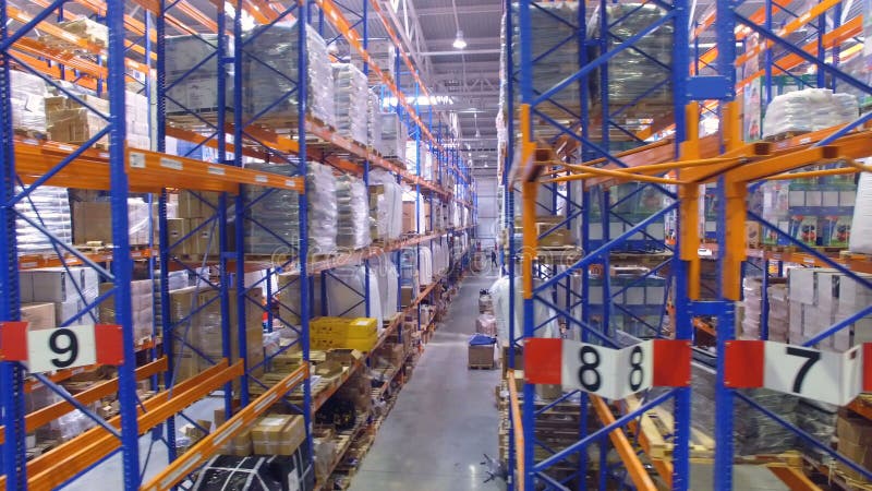 Warehouse of Pallet Racks, Logistics Center. a Huge, Large Modern ...