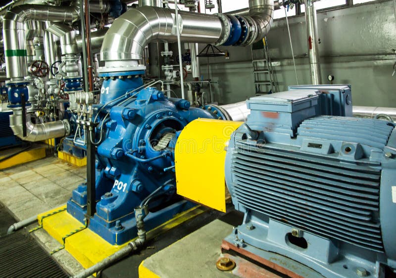 Several Water Pumps with Large Motors Stock Image - Image of machinery ...