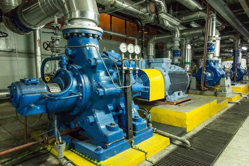 Several Water Pumps with Large Motors Stock Image - Image of ...